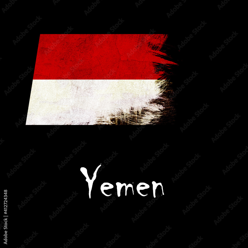 National flag of Yemen, abbreviated with ye; a realistic 3d image of ...