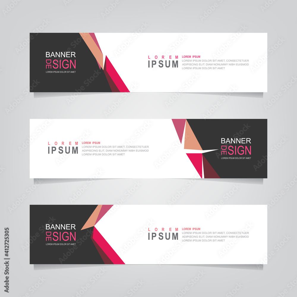 Vector abstract web banner design template. Collection of web banner ...