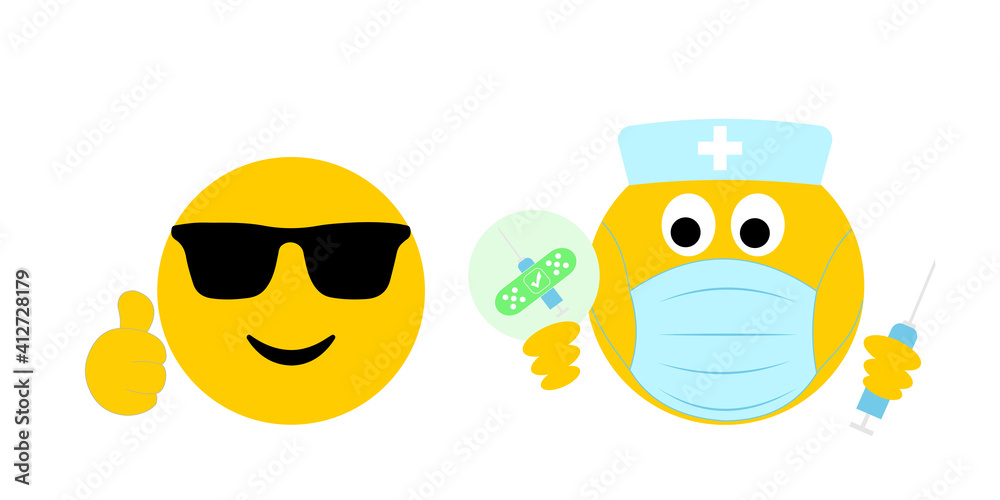 Cool smiling thumbs up vaccinated emoji getting I got my jab today ...