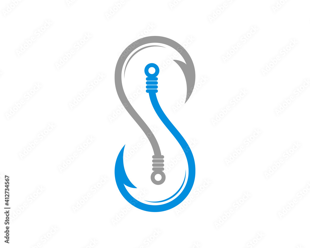 S Letter with two hook logo Stock Vector | Adobe Stock