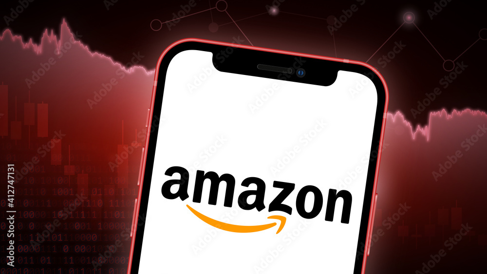 Amazon stock market vector illustration, with iPhone splash screen ...