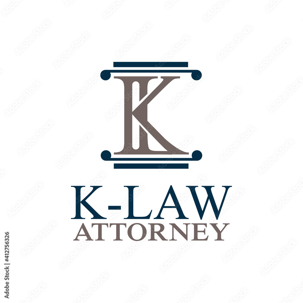 KL lettering attorney pillar KL law simbol design exclusive inspiration ...
