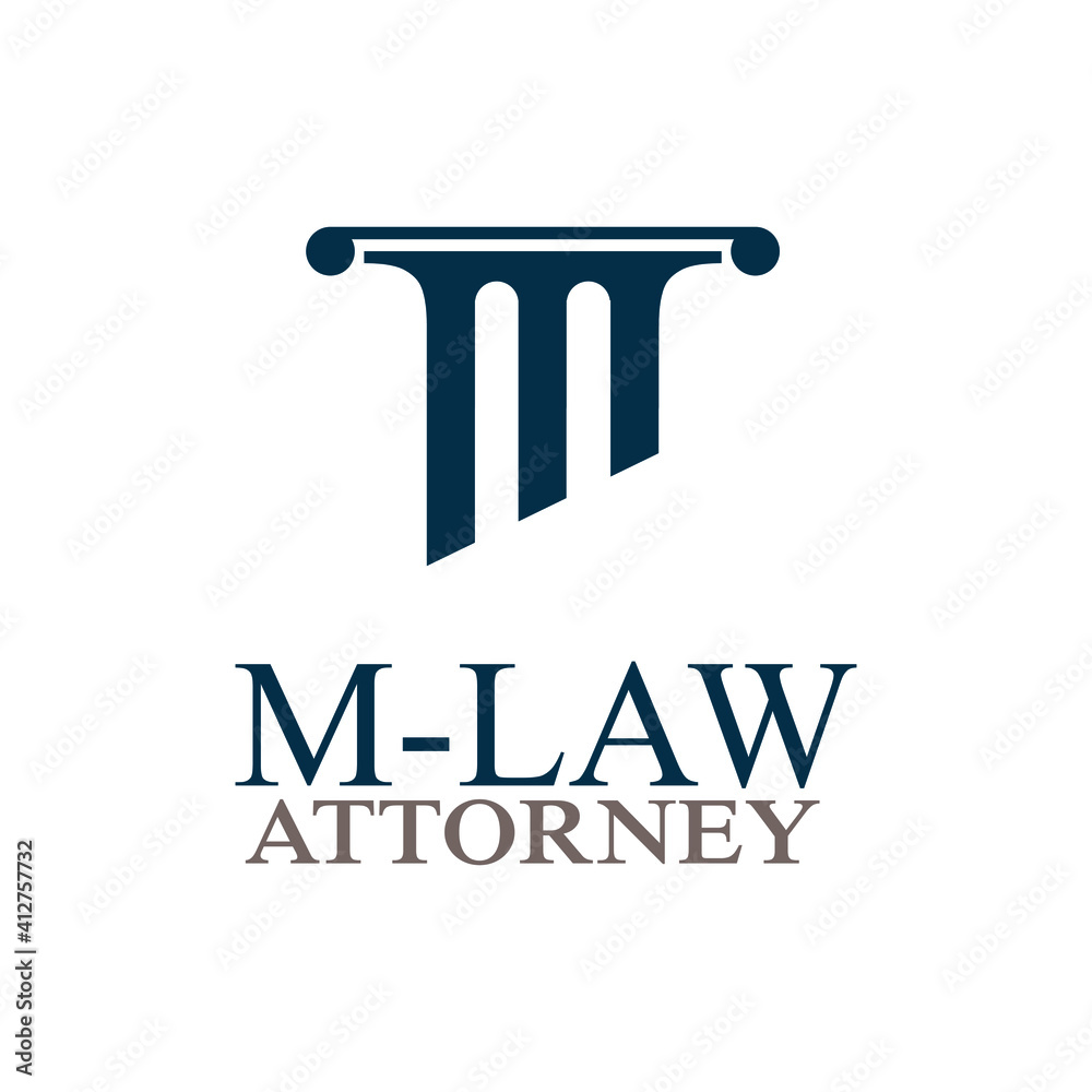 M lettering attorney pillar m law simbol design exclusive inspiration ...