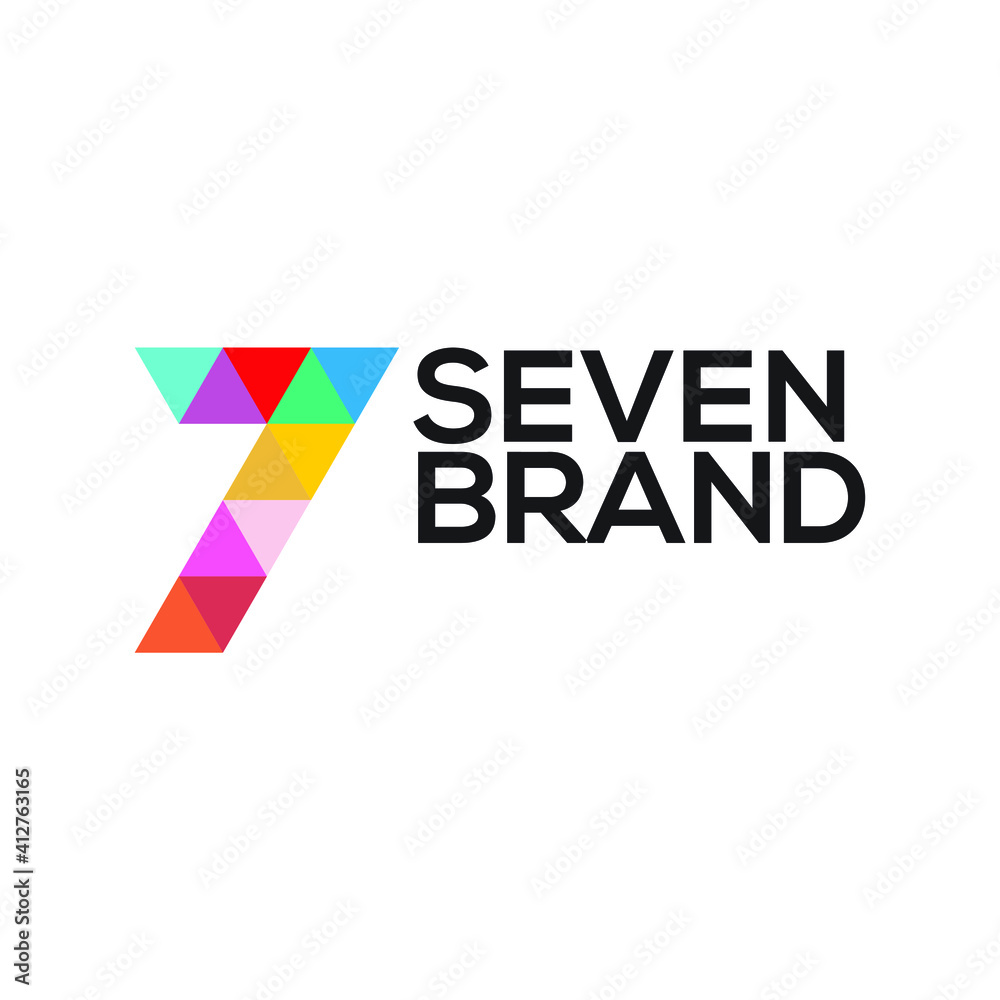 Seven brand mosaic polygon logo exclusive design inspiration Stock ...