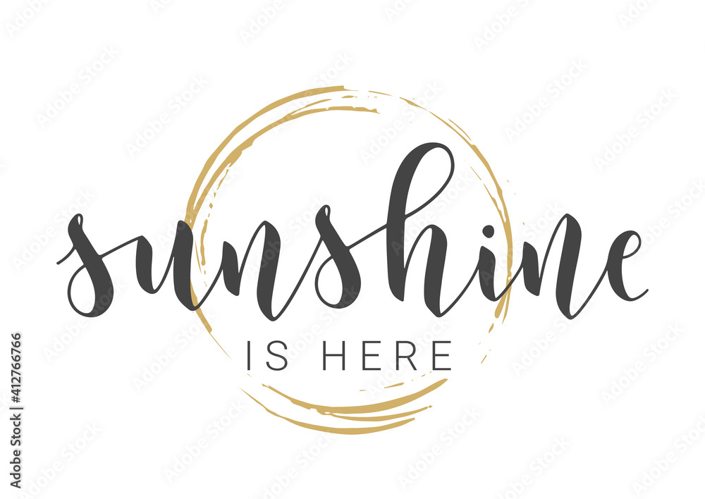 Vector Stock Illustration Handwritten Lettering Of Sunshine Is Here vector-stock-illustration-handwritten-lettering-of-sunshine-is-here