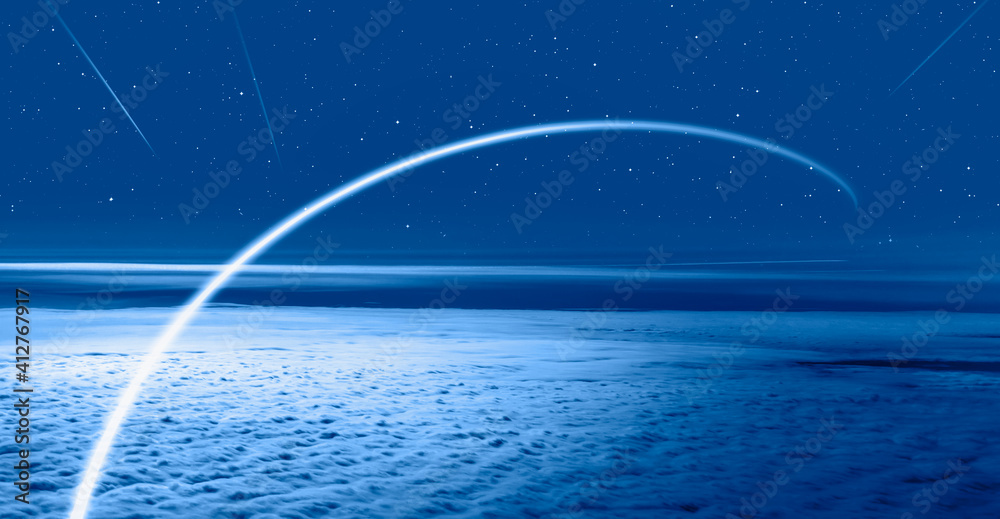 Long Exposure Night Time Rocket Launch - Planet Earth with a ...