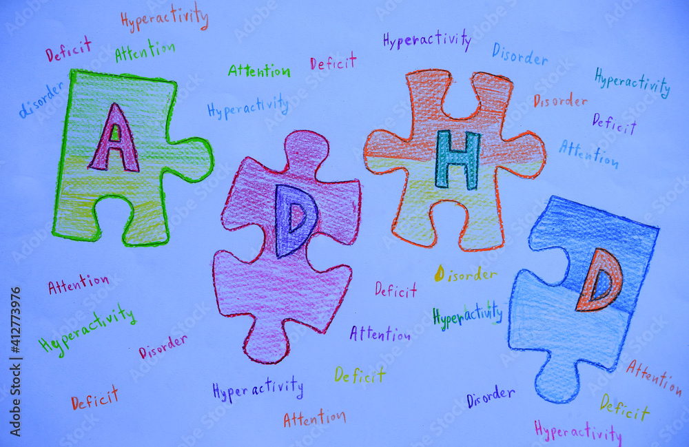 Kid's hand writing ADHD (Attention deficit hyperactivity disorder ...
