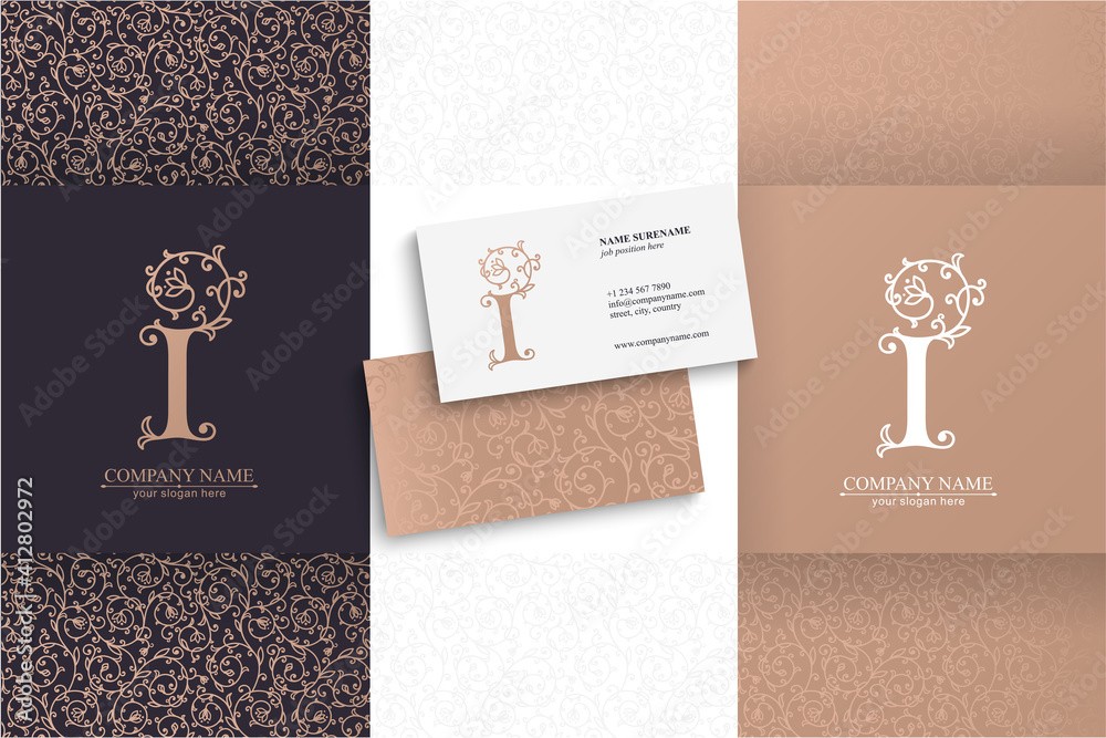 Premium Vector I logo. Monnogram, lettering. Seamless pattern and ...