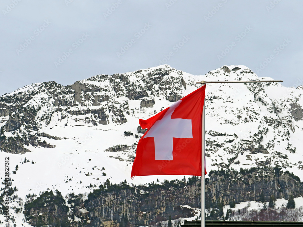 National flag of the Swiss Confederation (Flag of Switzerland ...