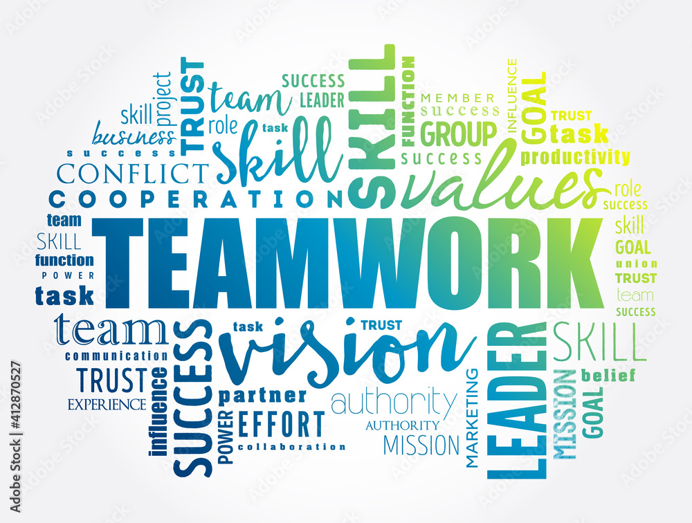 Teamwork word cloud collage, business concept background Stock Vector ...