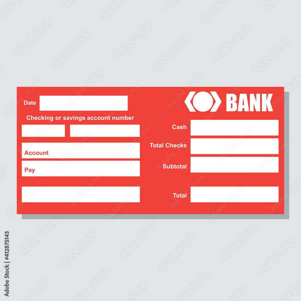 bank payment paper slip with text space to add your identity and ...
