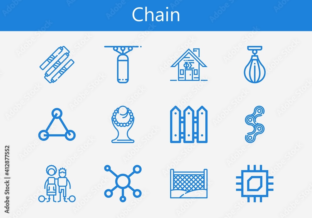 Premium set of chain line icons. Simple chain icon pack. Stroke vector ...