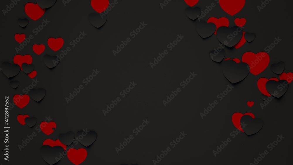 Paper Heart background. Black and Red Valentine's day Wallpaper with ...