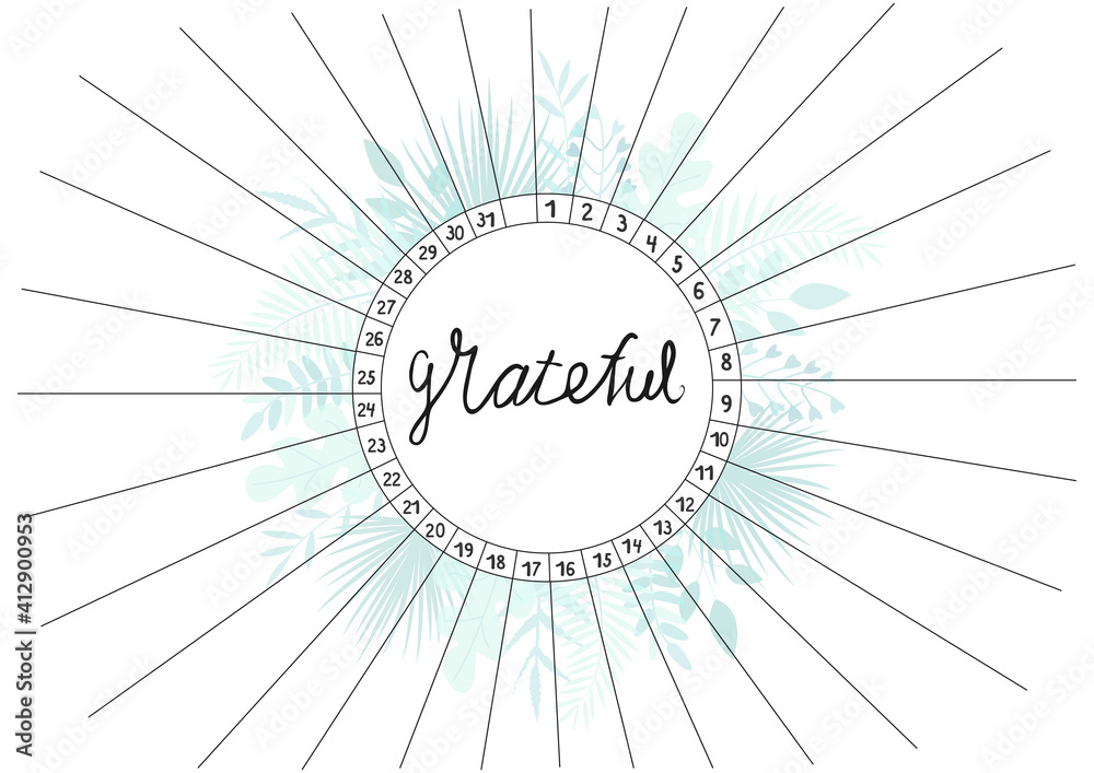Gratitude log, printable A4 paper sheet with blank lines to fill and ...