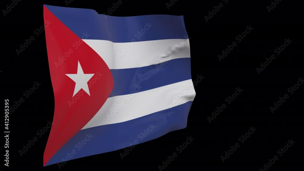 Cuba waving flag seamless loop animation. 4k Alpha Channel transparent ...