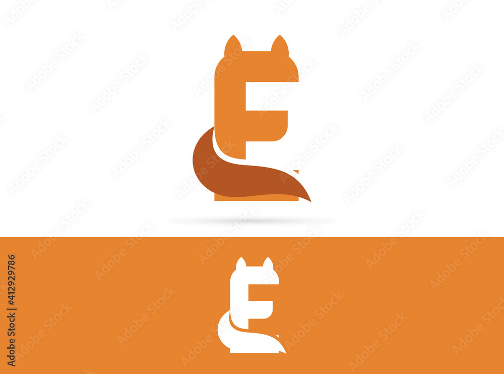 Letter E cat logo design. Vector combination of animals and letter ...