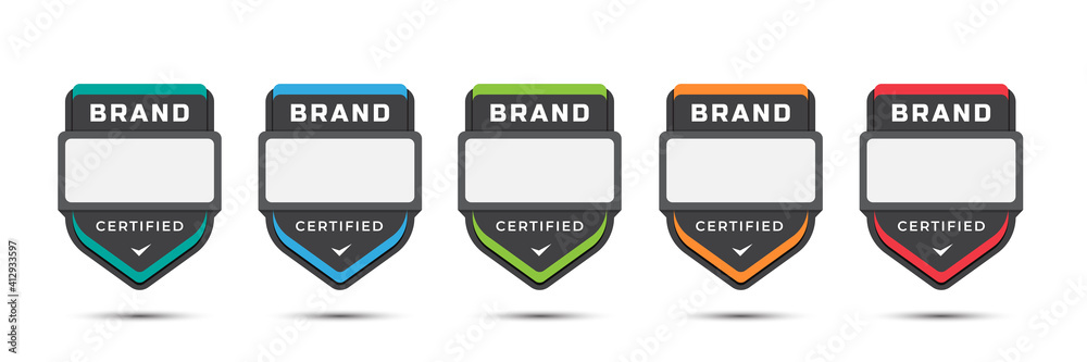 Certified logo badge for company brand, gaming levels, corporate ...