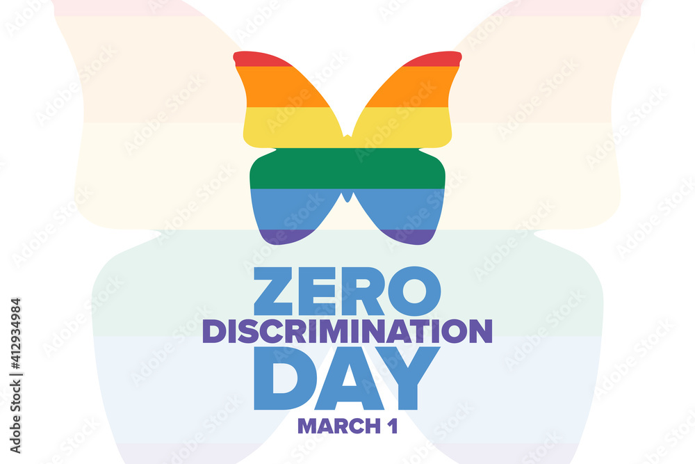 Zero Discrimination Day. March 1. Holiday concept. Template for ...