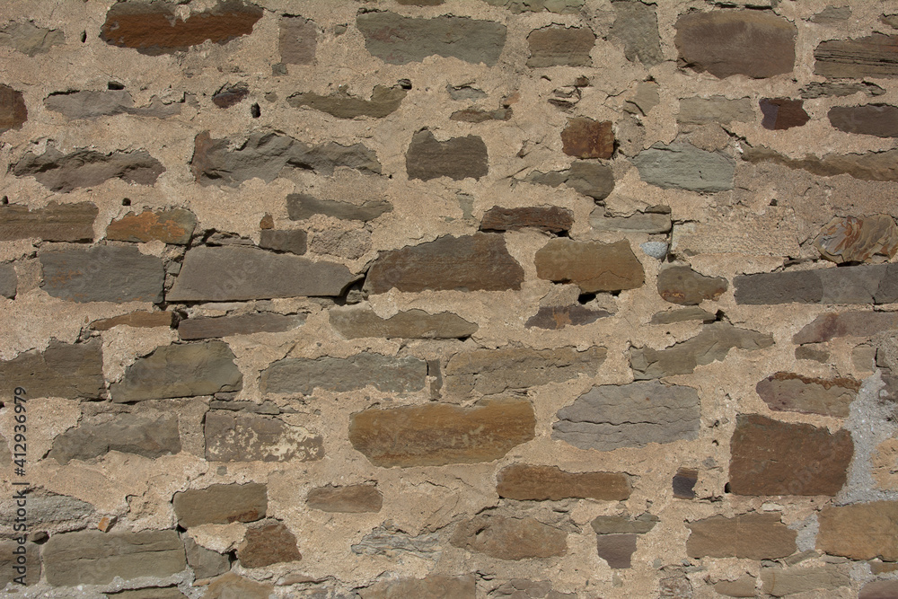 Castle wall made of old stones textures for design and photo background ...
