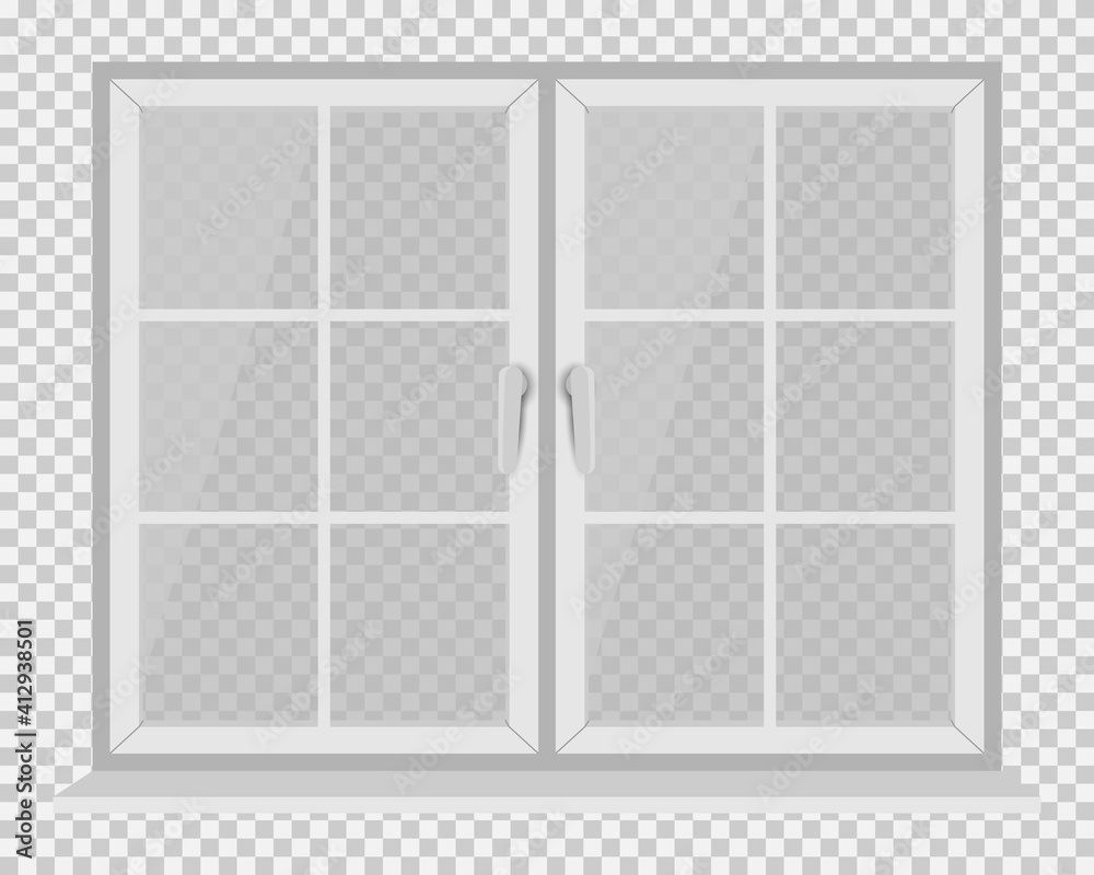 White window frame on transparent background Stock Vector | Adobe Stock