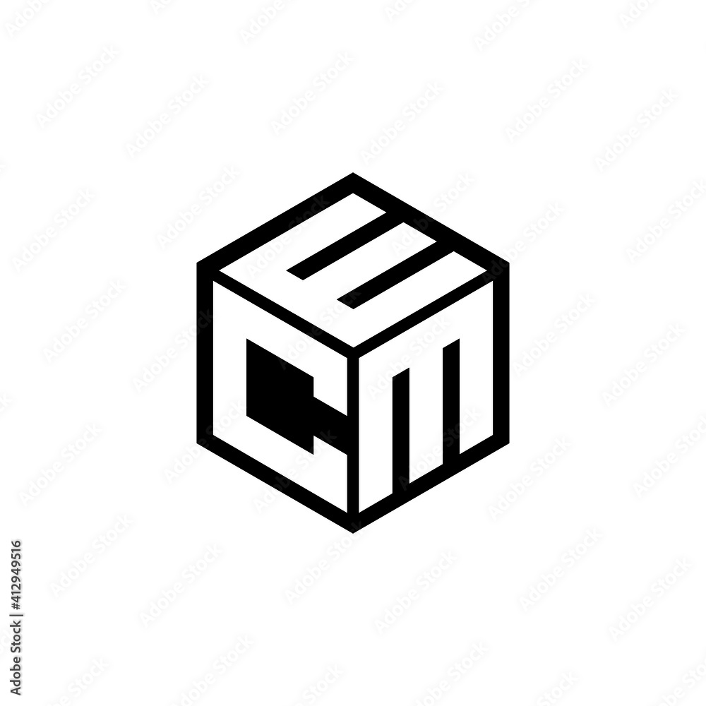 CME letter logo design with white background in illustrator, cube logo ...