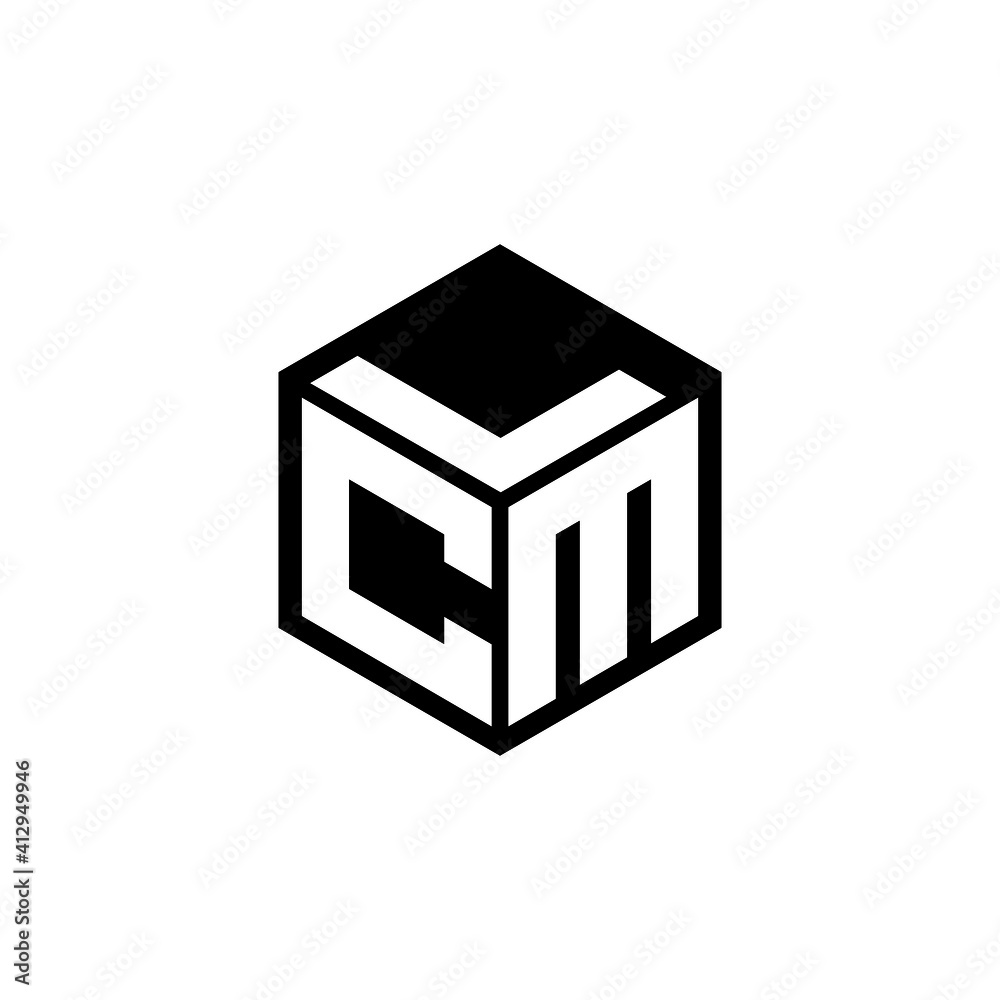 CML letter logo design with white background in illustrator, cube logo ...