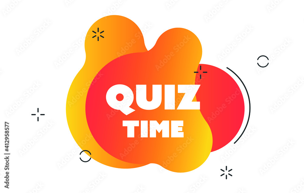 Quiz time logo, concept of questionnaire show sing, question ...