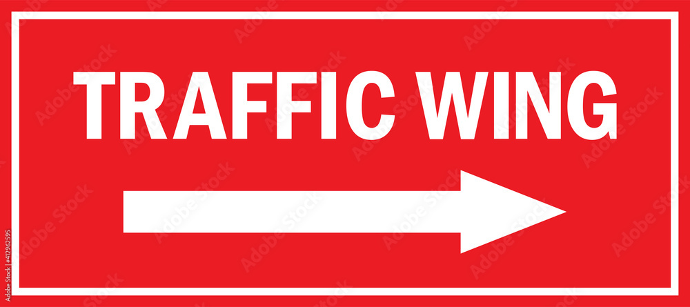 Traffic wing with direction sign . Safety signs ans symbols. Stock ...