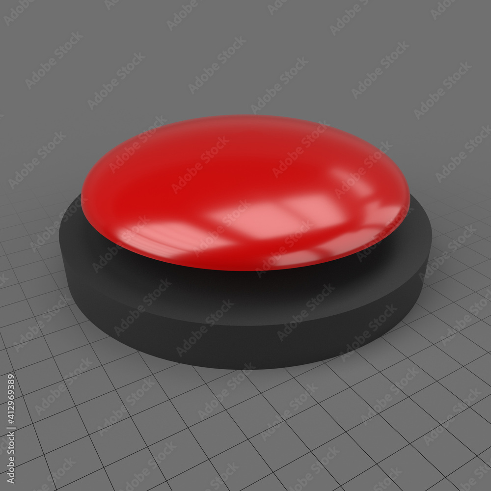 Big red button Stock 3D asset | Adobe Stock