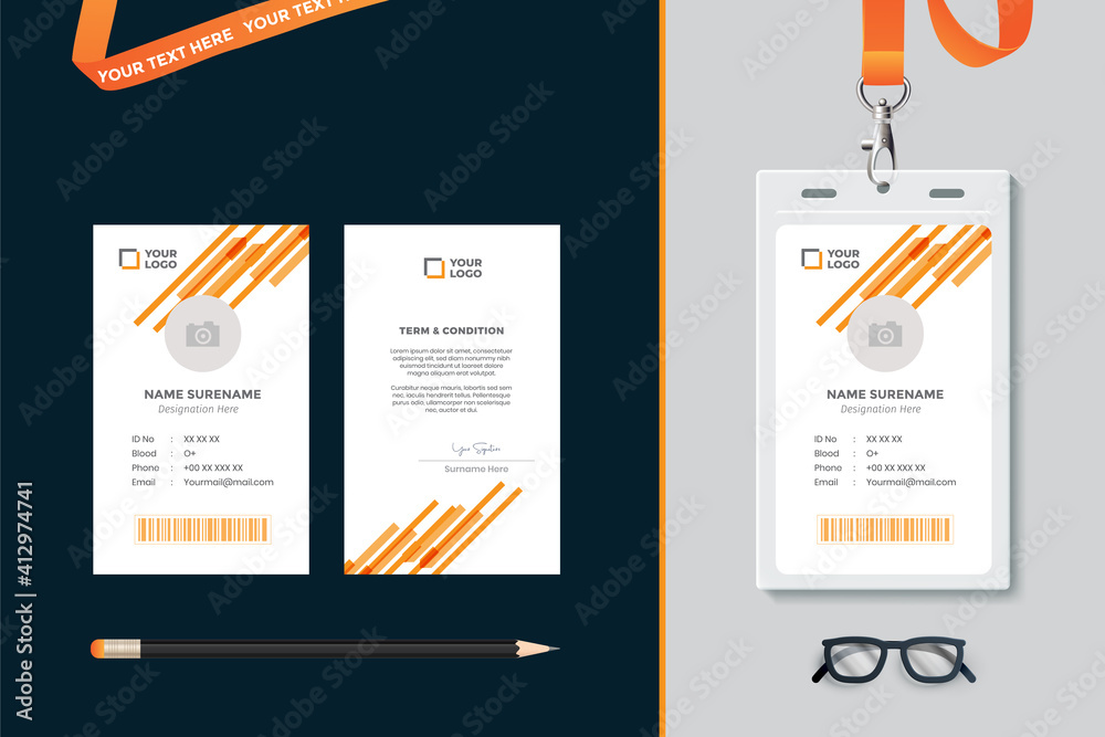 simple Id card design template, clean and smooth, eps 10. Stock Vector ...