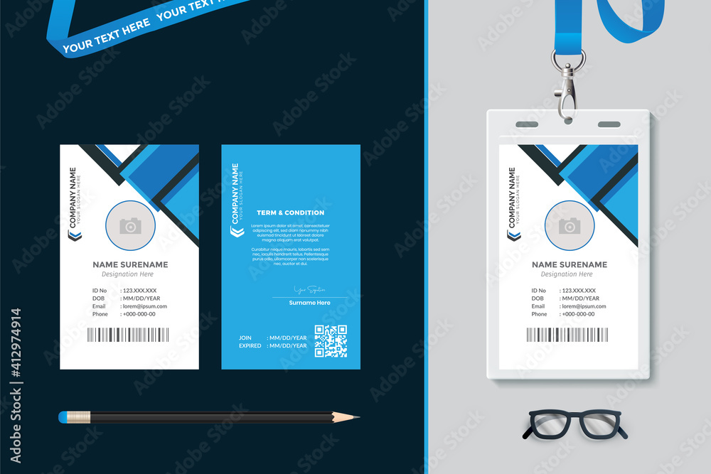 simple Id card design template, clean and smooth, eps 10. Stock Vector ...