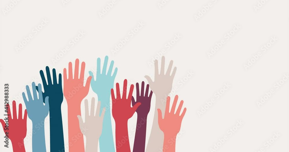Group raised human arms and hands.Diversity multiethnic people. Racial ...