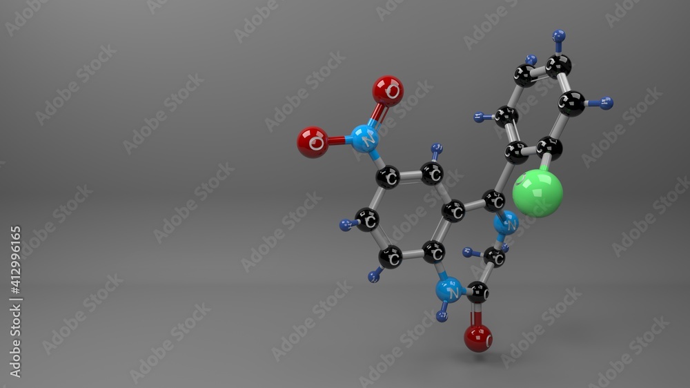 Clonazepam molecule. Molecular structure of klonopin, benzodiazepine ...