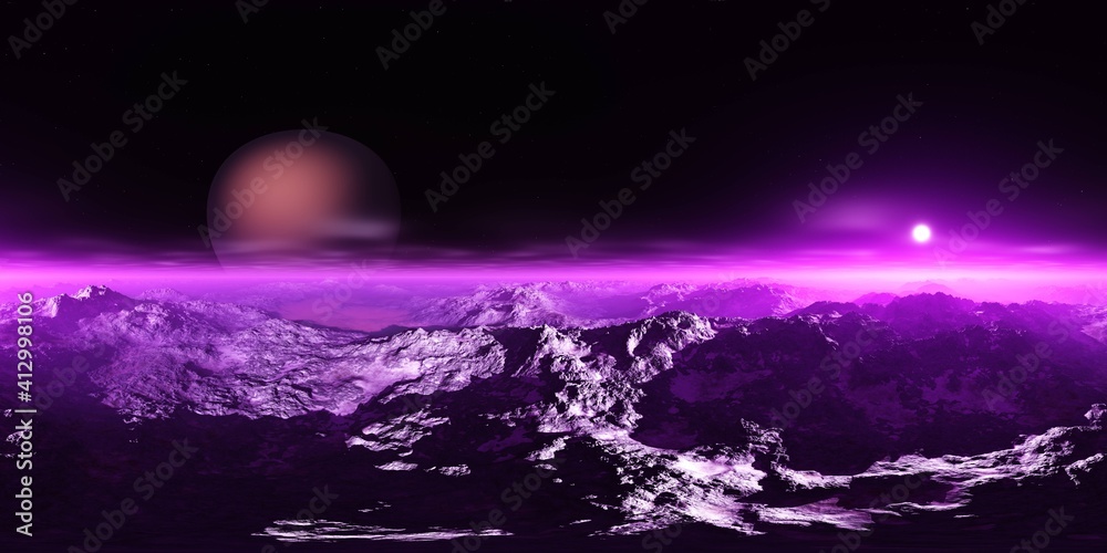 alien landscape, HDRI, environment map , Round panorama, spherical ...
