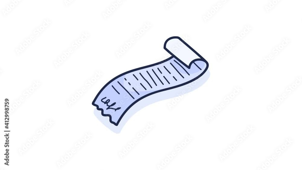 Bill withdrawal outline icon animation footage video. Hand drawn like ...