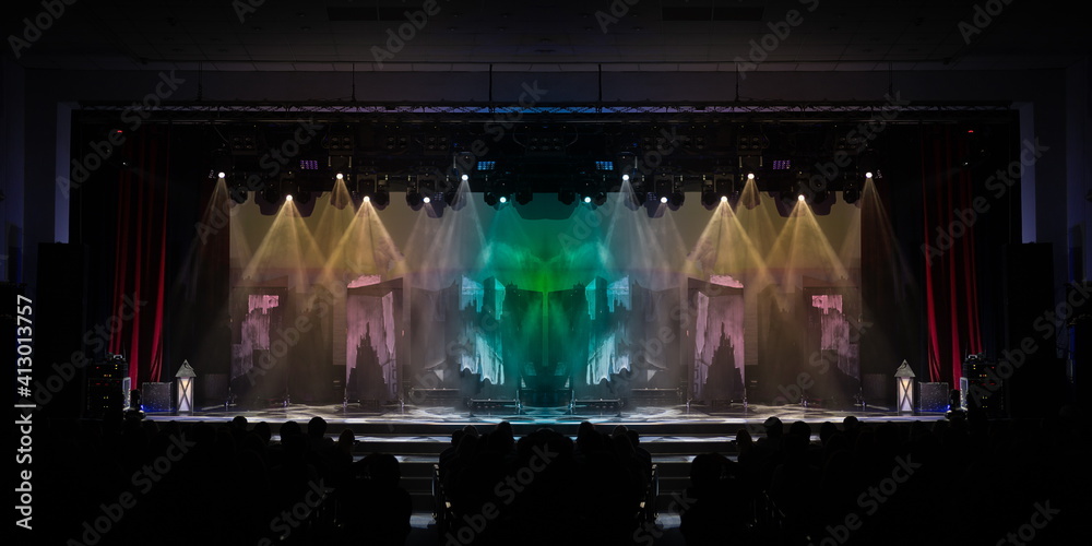 Texture blur and defocus, background for design. Stage light at a ...