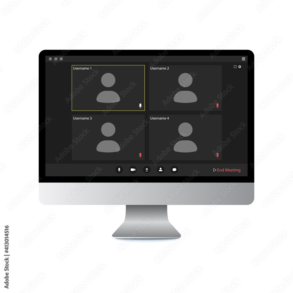 Video conferencing user interface. Video conference icon. Digital ...