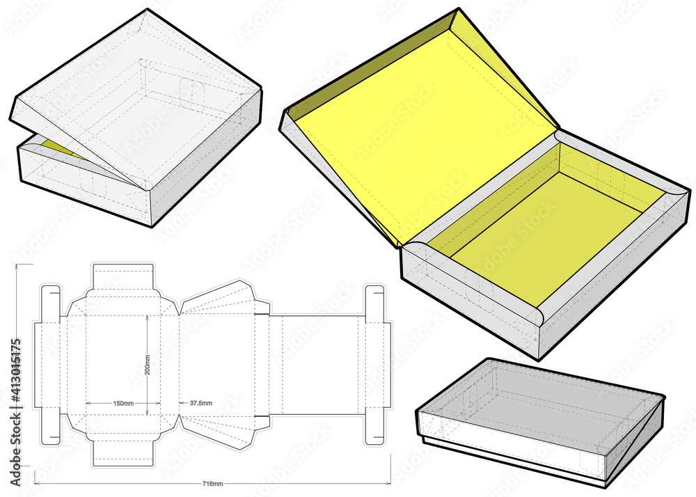 Chocolate Box and Die-cut Pattern. The .eps file is full scale and ...