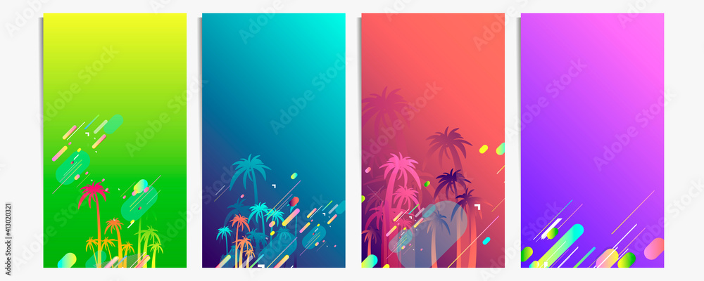 Abstract set summer background trend color 2021 pantone universal art ...