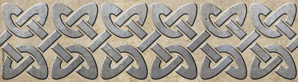 Celtic tiles. Decor tiles. 3D rendering seamless pattern for ceramic ...