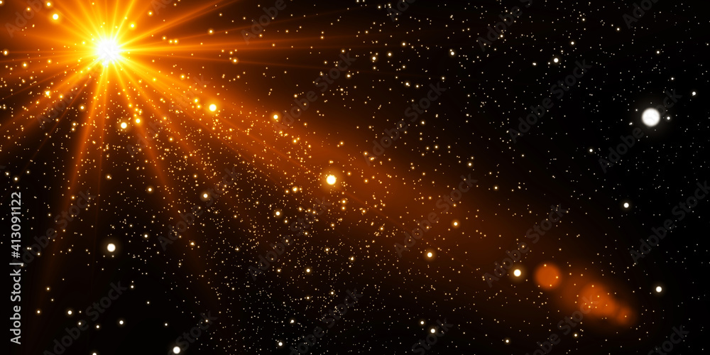 Light optical lens explosion effect. Sun light ray lens flare, colorful ...