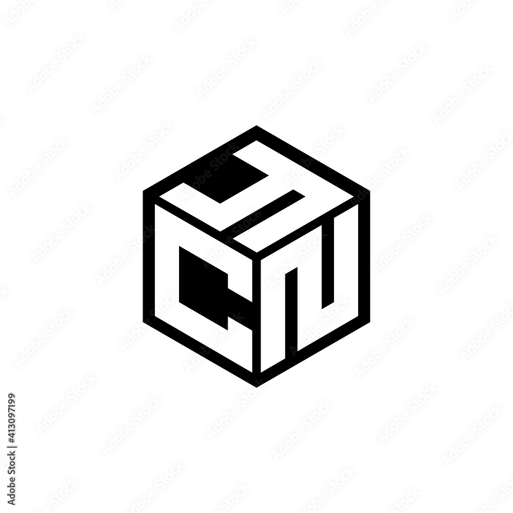 CNY letter logo design with white background in illustrator, cube logo ...