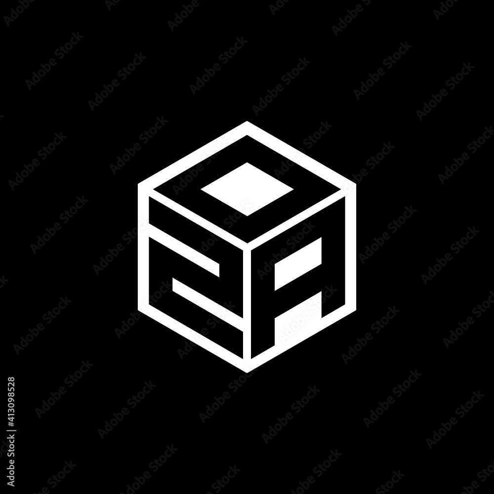 ZAD letter logo design with black background in illustrator, cube logo ...