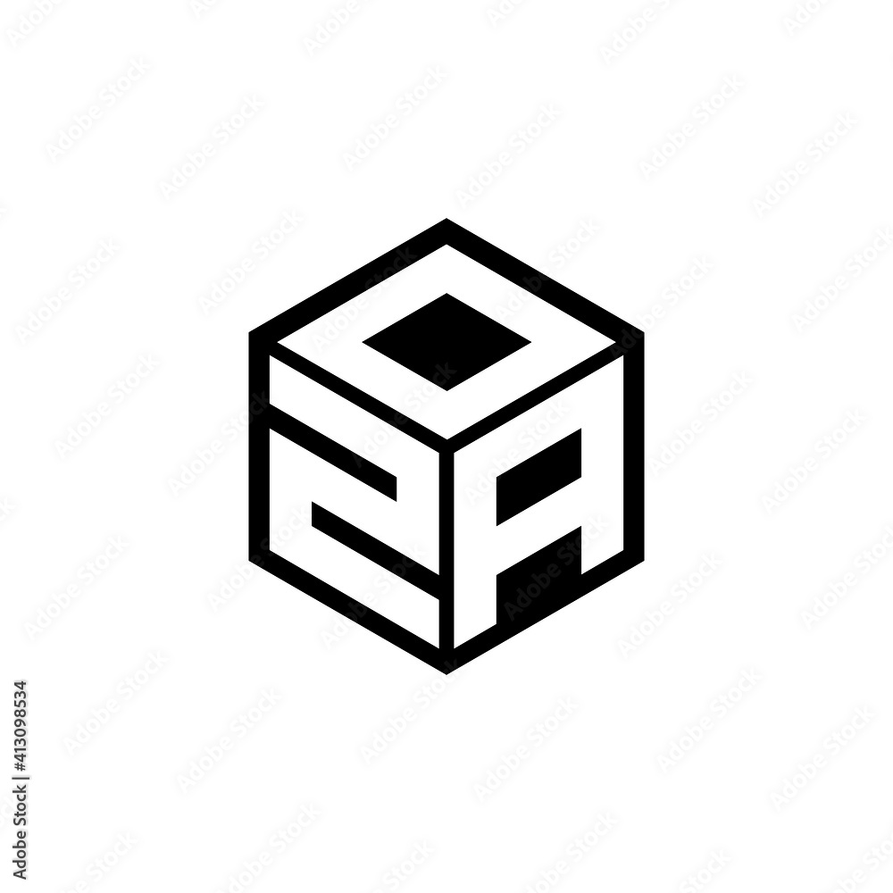 ZAD letter logo design with white background in illustrator, cube logo ...