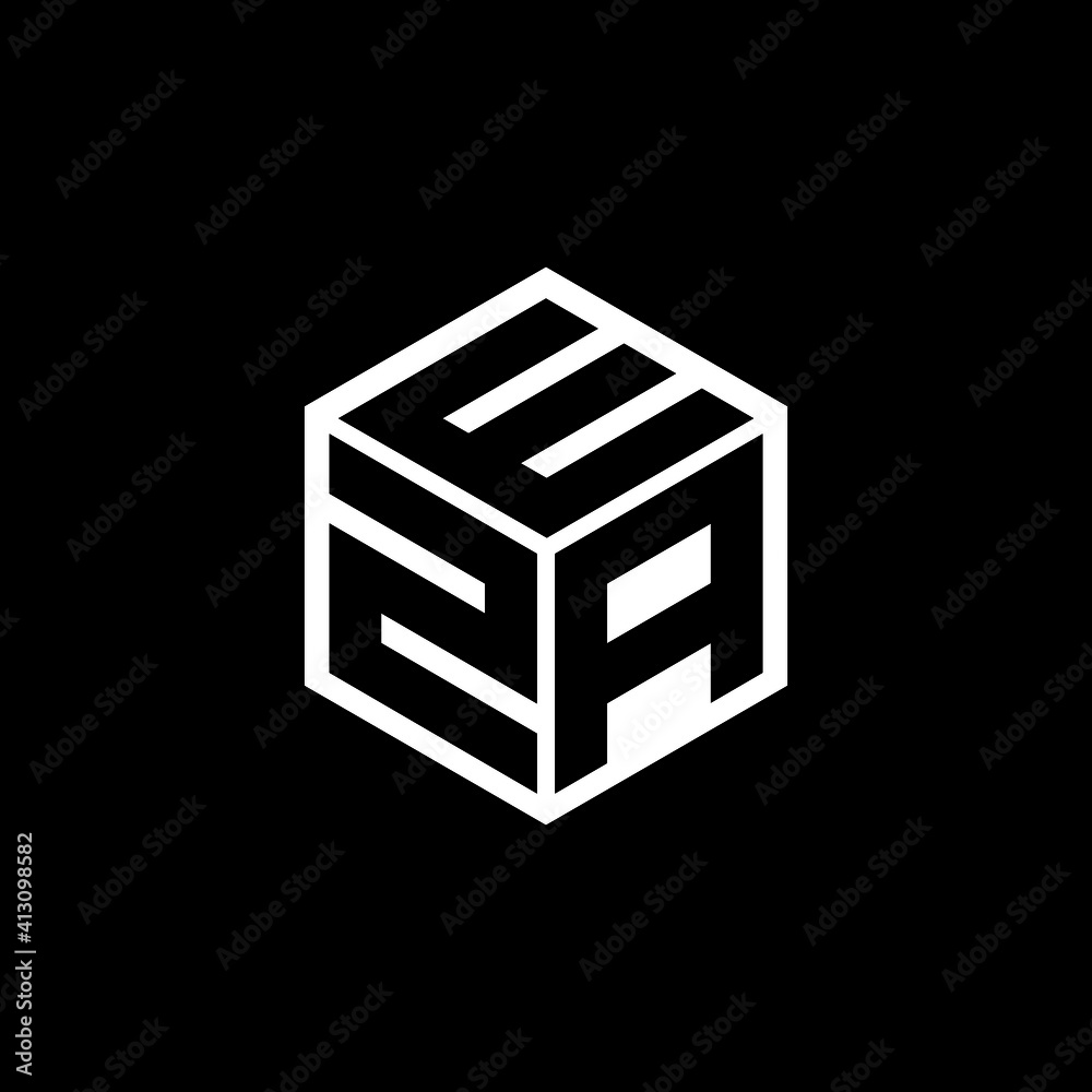 ZAE letter logo design with black background in illustrator, cube logo ...