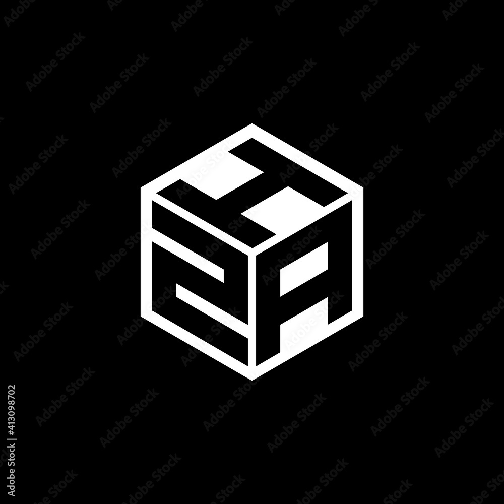 ZAH letter logo design with black background in illustrator, cube logo ...