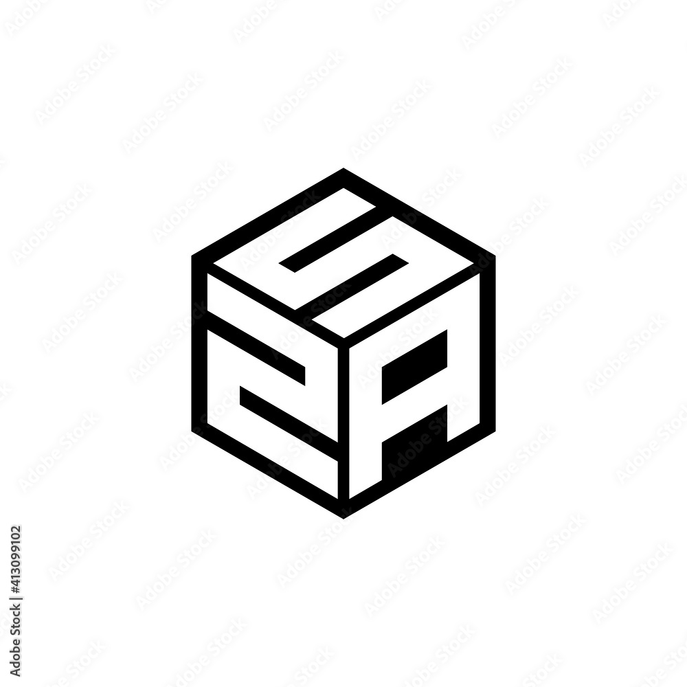 ZAS letter logo design with white background in illustrator, cube logo ...