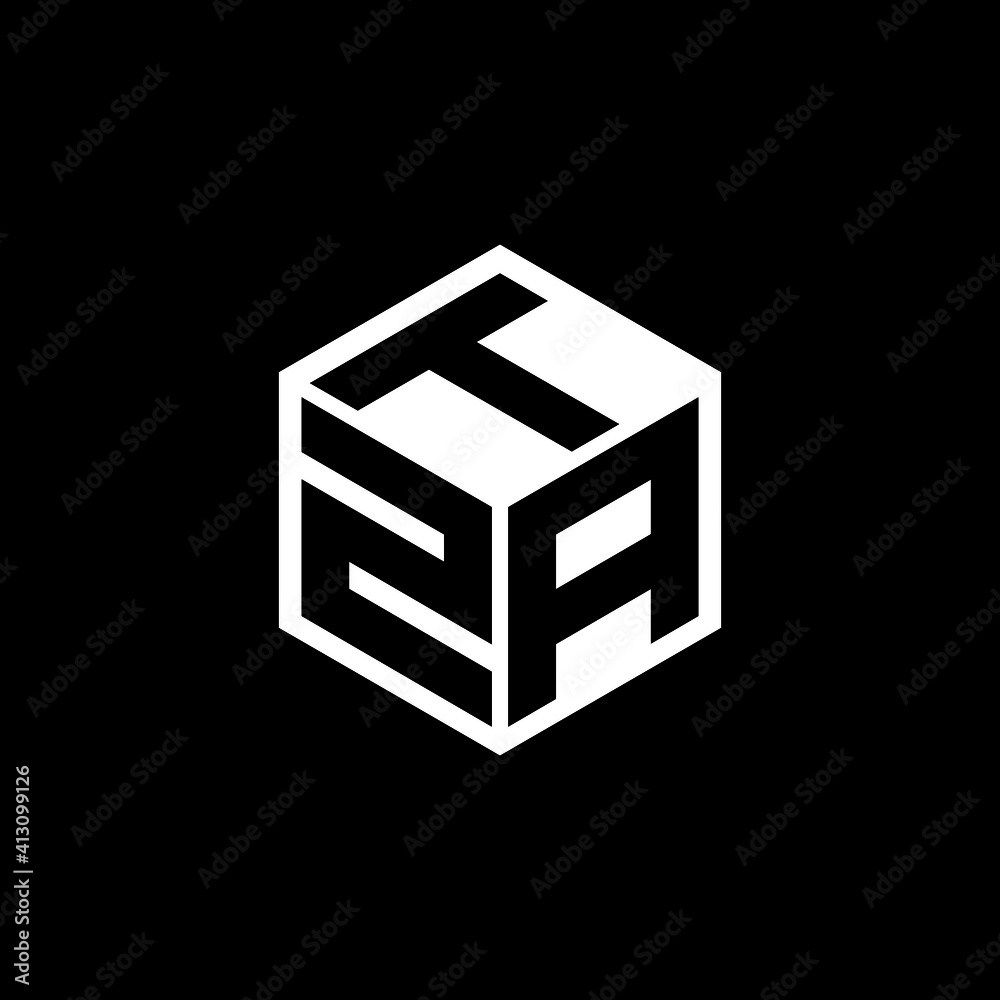 ZAT letter logo design with black background in illustrator, cube logo ...