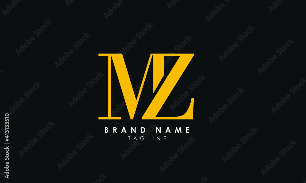 Alphabet letters Initials Monogram logo MZ, ZM, M and Z, Alphabet ...