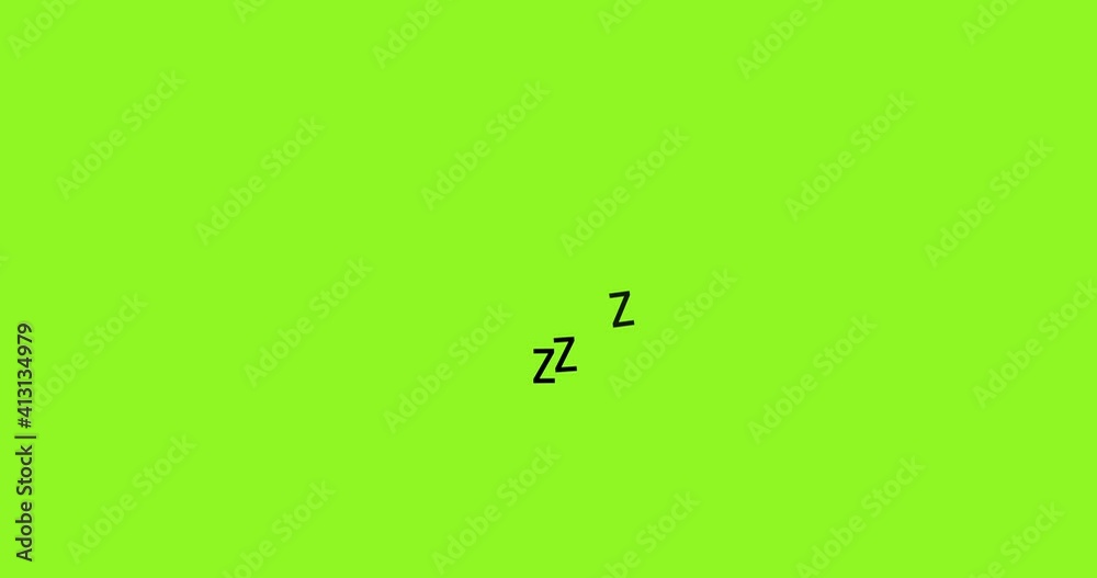 sleeping zzz on green screen background. loop animation. 2d motion ...